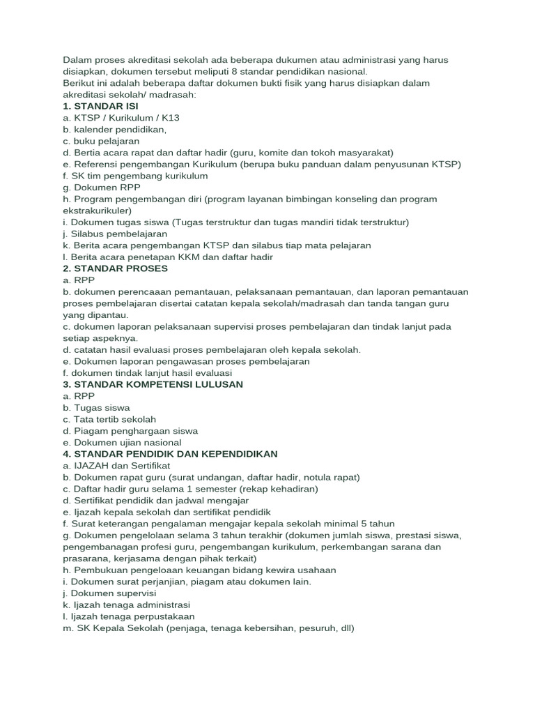 Dokumen Akreditasi Sekolah | PDF | Karier & Perkembangan | Bisnis