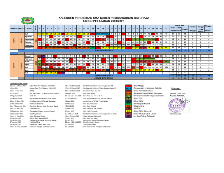 Kalender Pendidikan 2024 | PDF