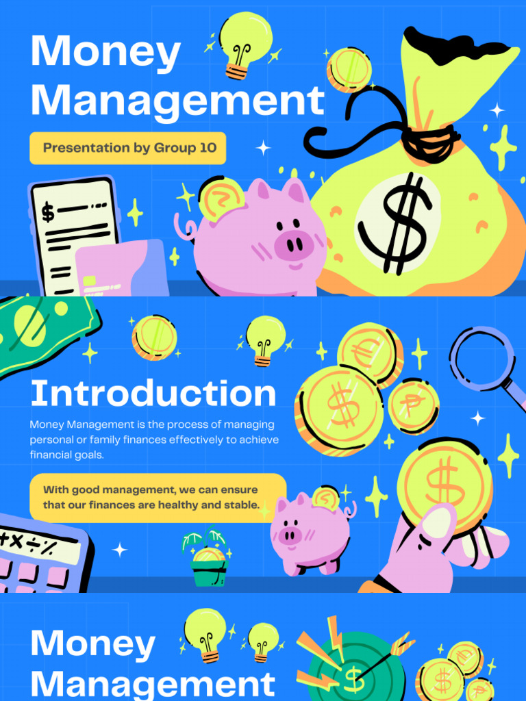 Blue Illustrative Money Management Presentation | PDF