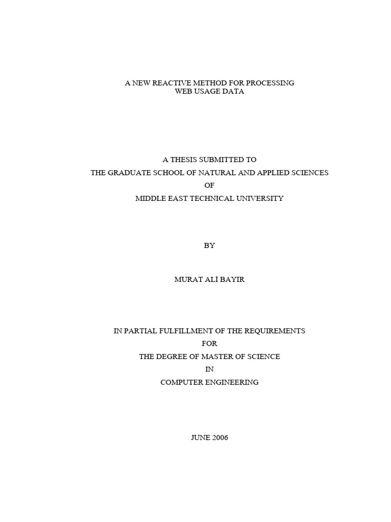 A New Reactive Method For Processing Web Usage Data Web Kullanim Verilerini Islemek Icin ...