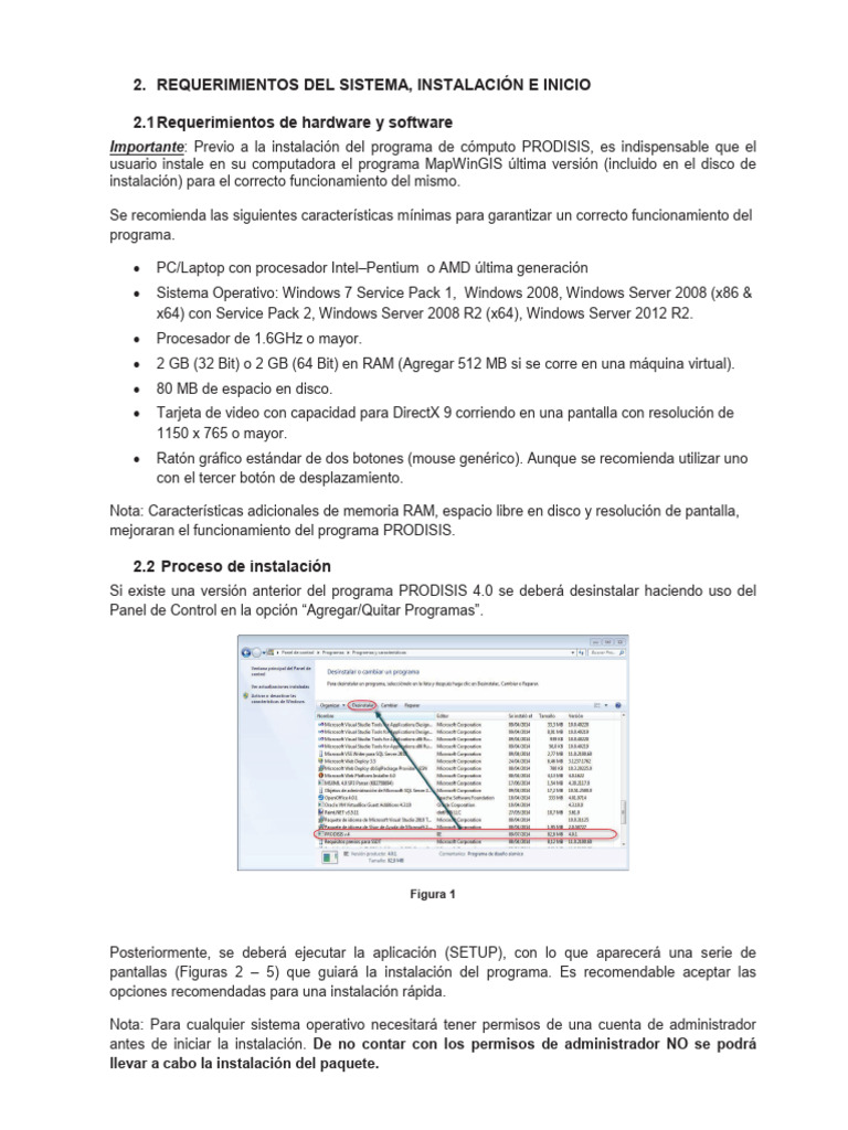 Requisitos e Instalación de PRODISIS | PDF | Juegos y actividades