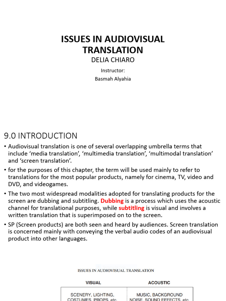 Audiovisual Translation Challenges | PDF | Translations | Human ...