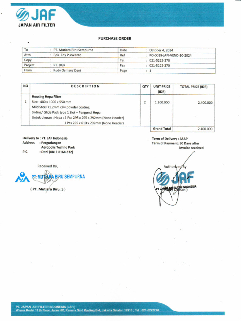 Po 0038 Jafi Vend 2024 | PDF