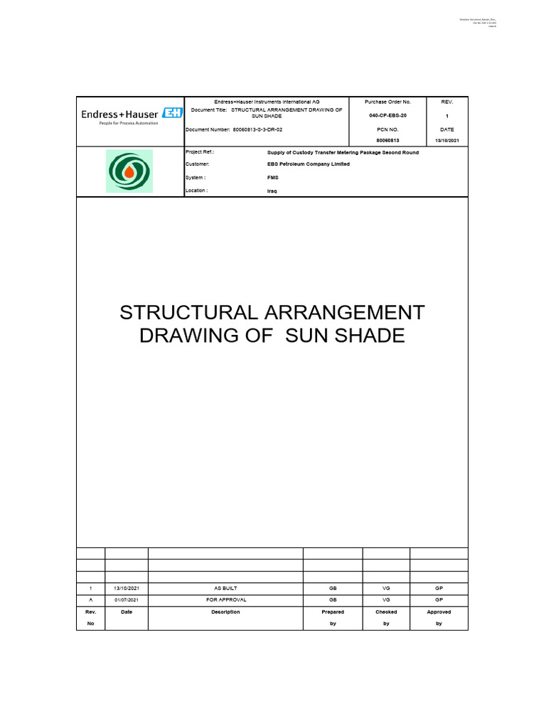 3.6-Structural Arrangement Drawing of Sun Shade | PDF
