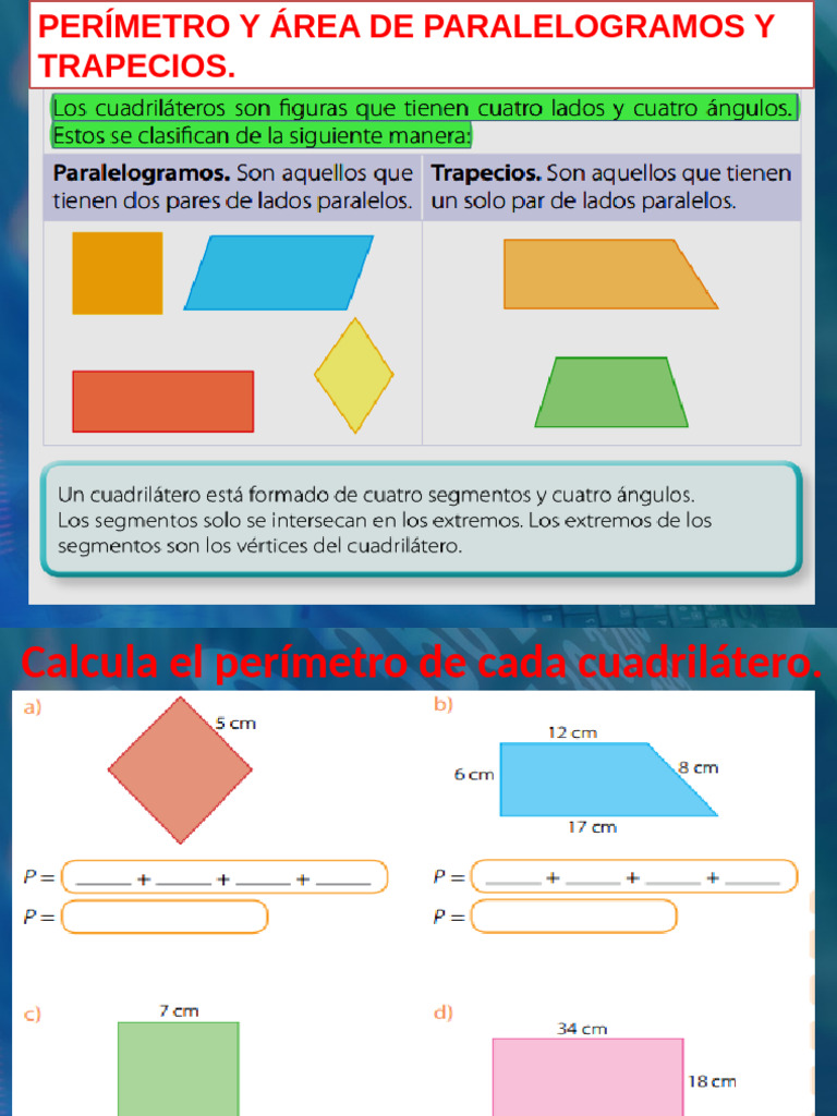 Area y Perimetro de Cuadrilateros | PDF
