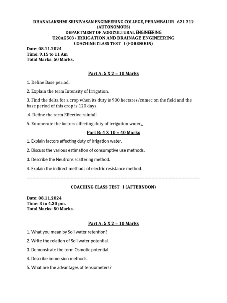 Coaching Test (503) QP | PDF