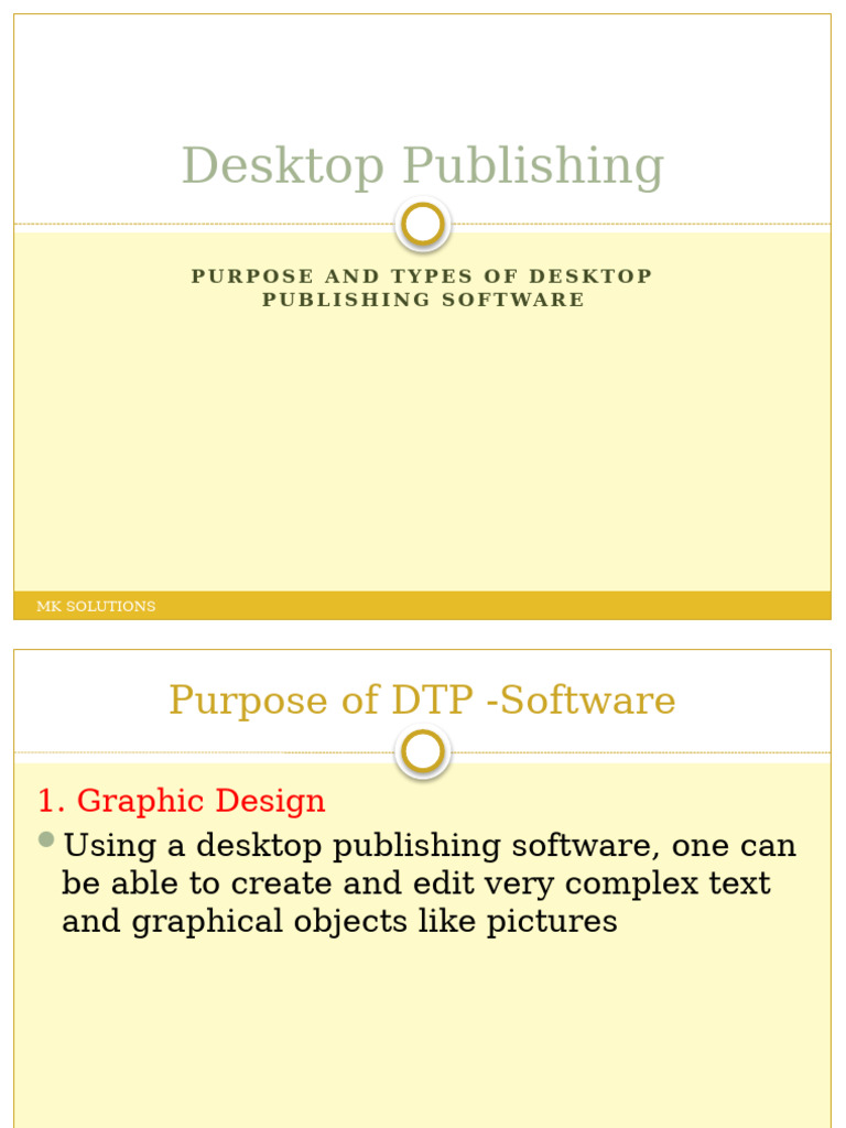 Purpose and Types of DTP | PDF | Page Layout | Graphic Design