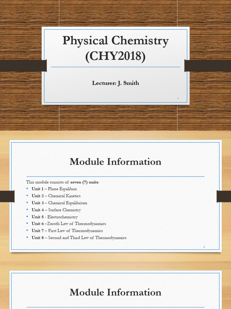 Physical Chemistry Course Overview | PDF | Physical Quantities | Phases ...