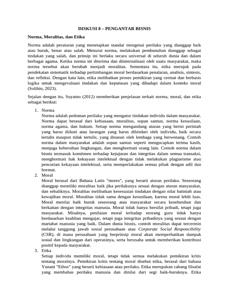 DISKUSI 8 - Pengbis | PDF