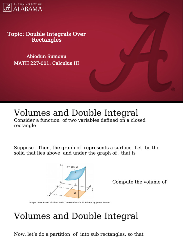Topic 18 - Double Integrals Over Rectangles | PDF