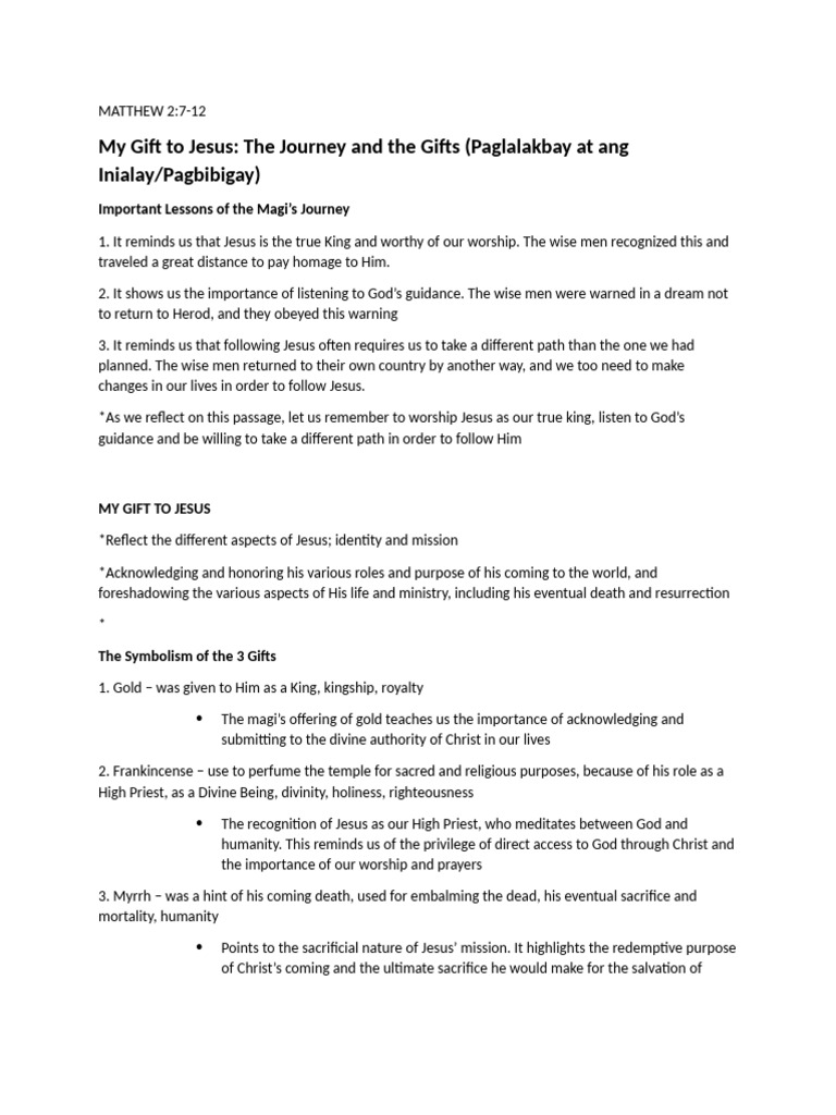 Sermon-The Gift of The Magi | PDF | Biblical Magi | Sacrifice