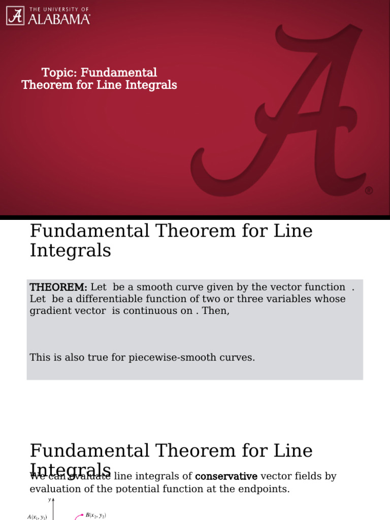 Topic 27 - Fundamental Theorem For Line Integrals | PDF