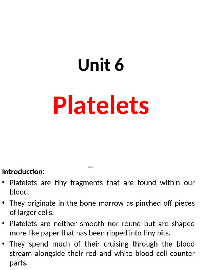unit-6 | PDF | Platelet | Coagulation