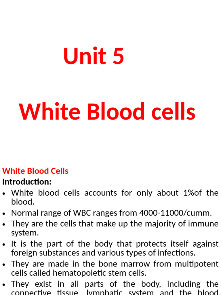 unit-5 | PDF | Granulocyte | White Blood Cell