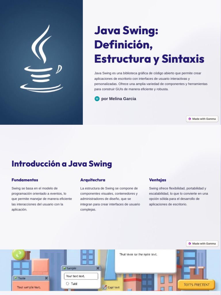 Java Swing Definicion Estructura y Sintaxis | PDF | Java (lenguaje de programación) | Interfaz ...