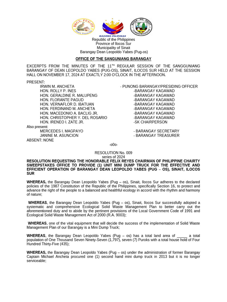 Resolution Mini Dump Truck | PDF | Government