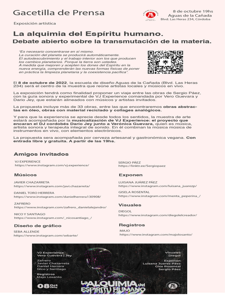 Sergio Paez Artista Muestra Gacetilla de Prensa | PDF