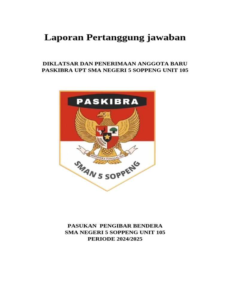 LAPORAN PERTANGGUNG JAWABAN Paskib | PDF