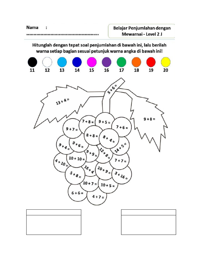 LKPD Matematika Kelas 1 A | PDF
