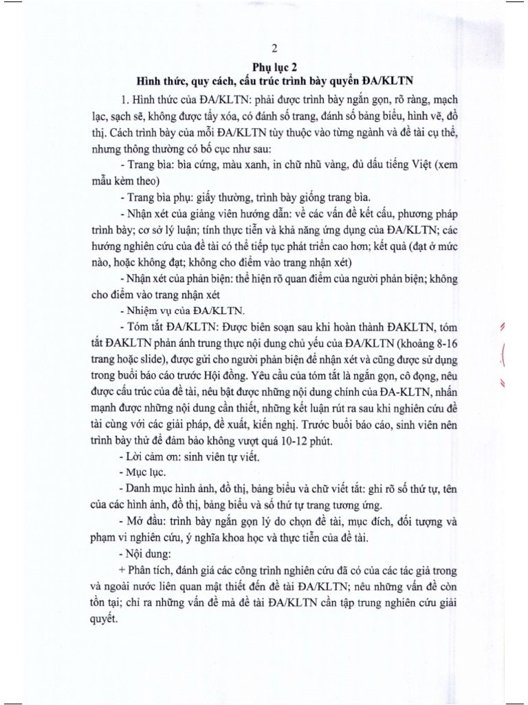 Mau Thuyet Minh DA-KLTN - Bao Cao TTTN | PDF