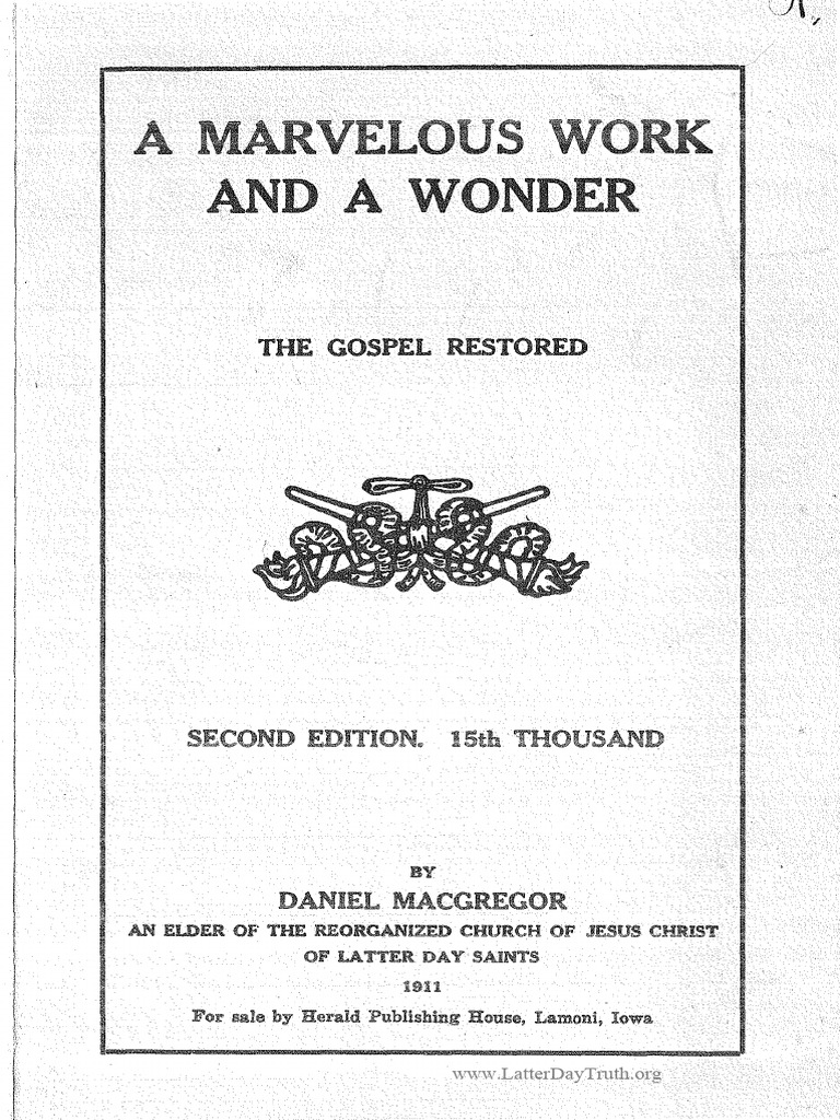 A Marvelous Work and A Wonder - The Gospel Restored | PDF | Baptism | Jesus