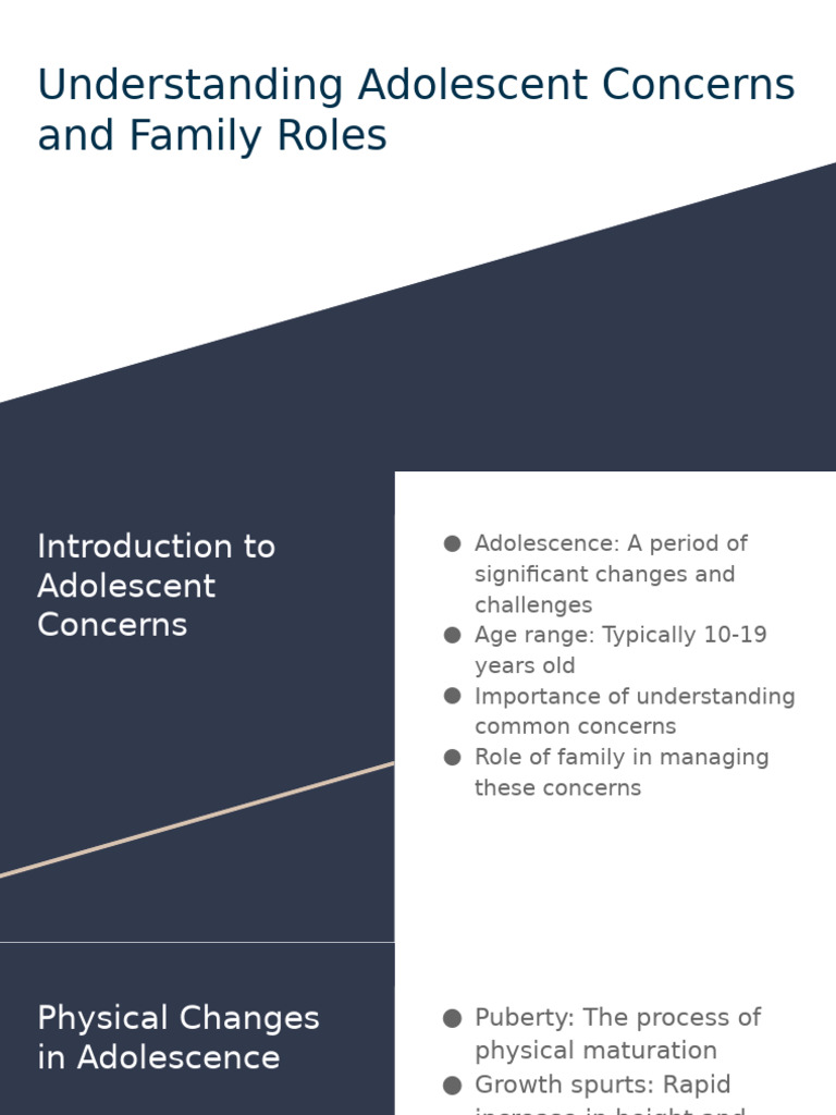 Family Roles in Adolescent Concerns | PDF | Adolescence | Puberty