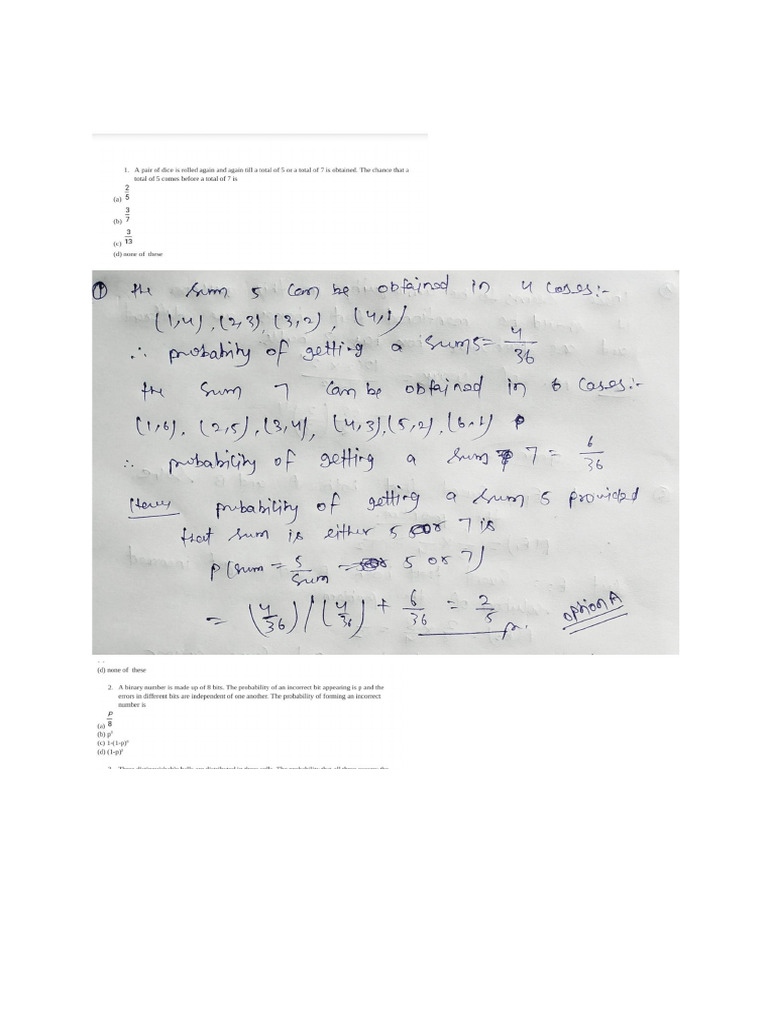 Probability Unsolved Questions PDF | PDF