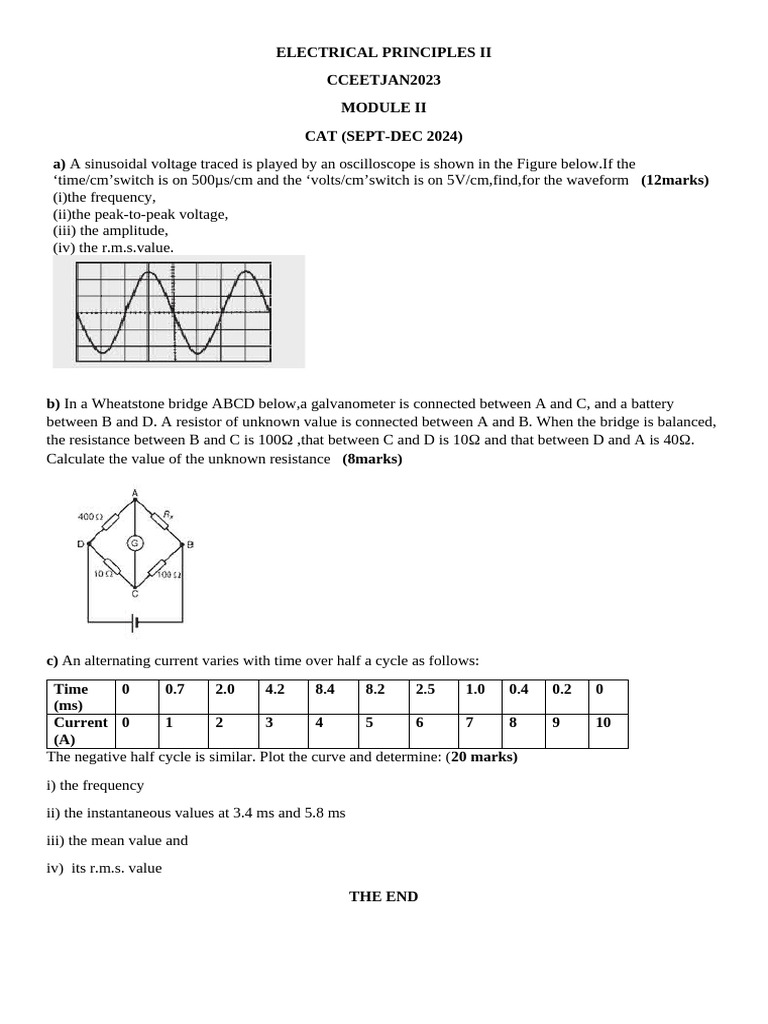 Electrical Principles II Cat | PDF