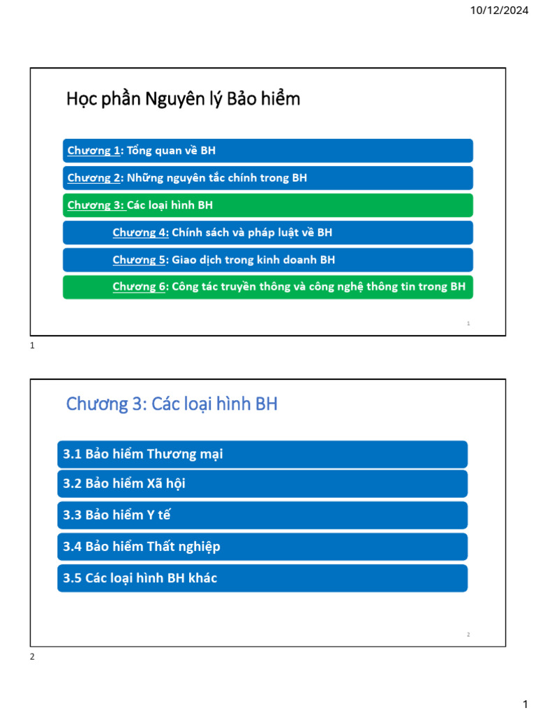 Slide NLBH-ch3 Các Lo I Hình BH-ST | PDF