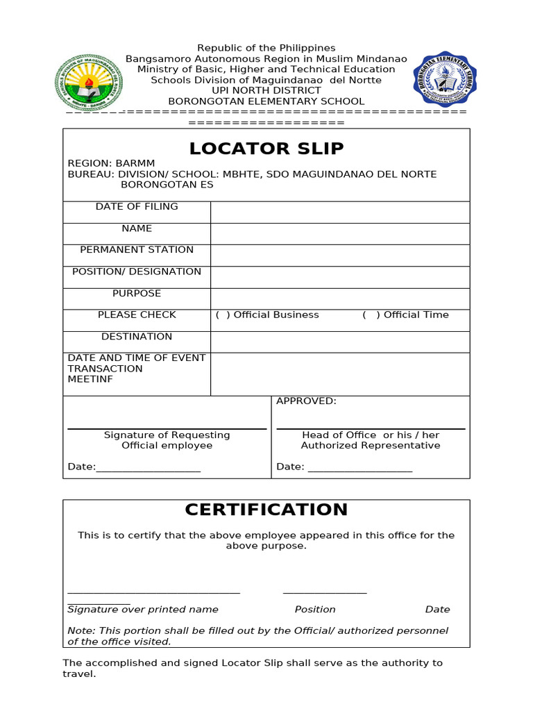 Locator Slip | PDF