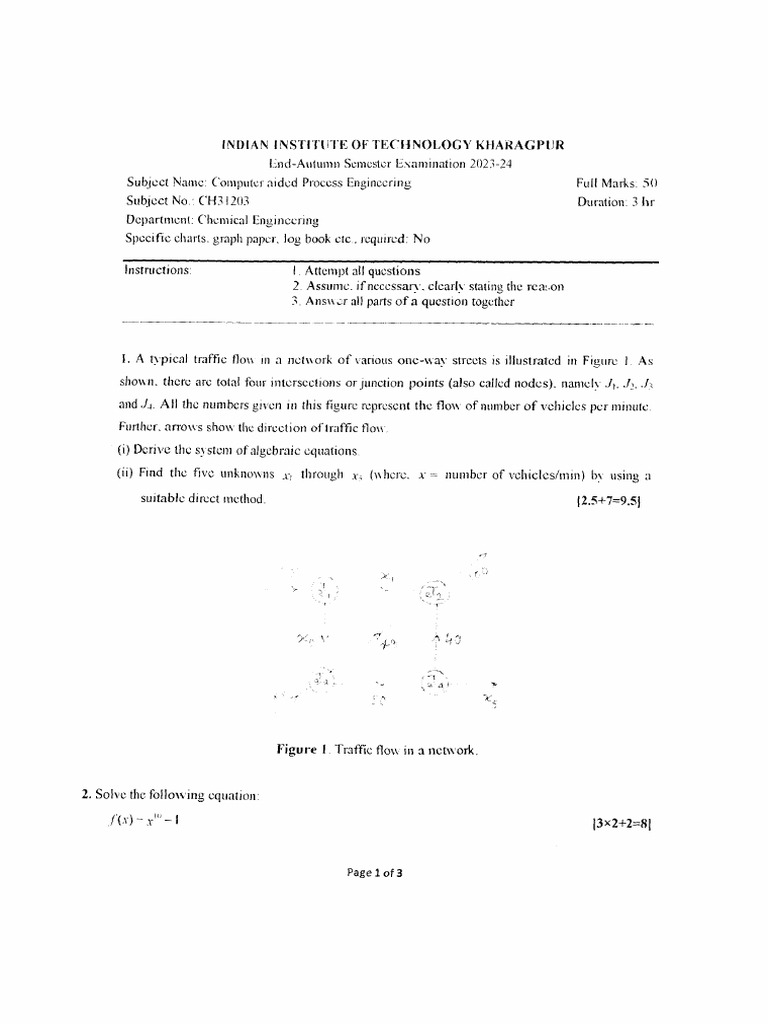 CH31203 Cpmputer Aided Process Engg EA 2023 | PDF