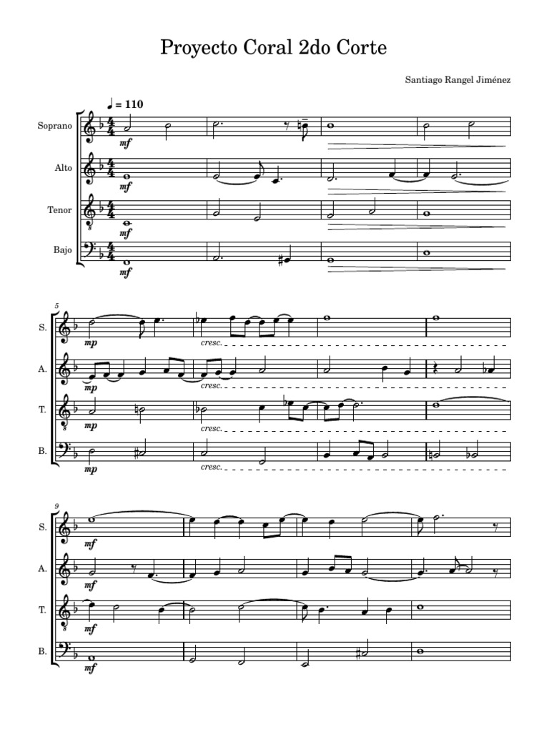 Proyecto Coral 2do Corte - Score Abierto SR | PDF | Vocal Music | Choral Music