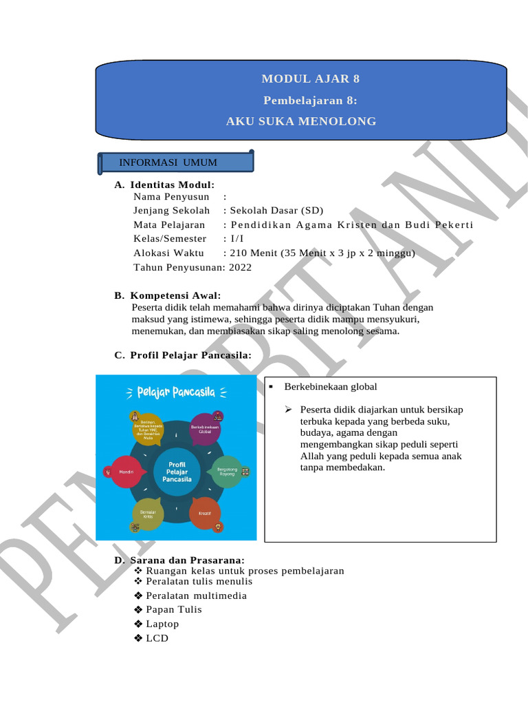 Modul Bab 8 - Aku Suka Menolong | PDF