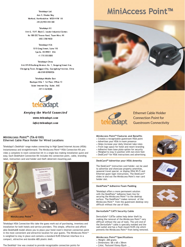 TA 6100 Mini Access Point | PDF | Networking | Computing And ...