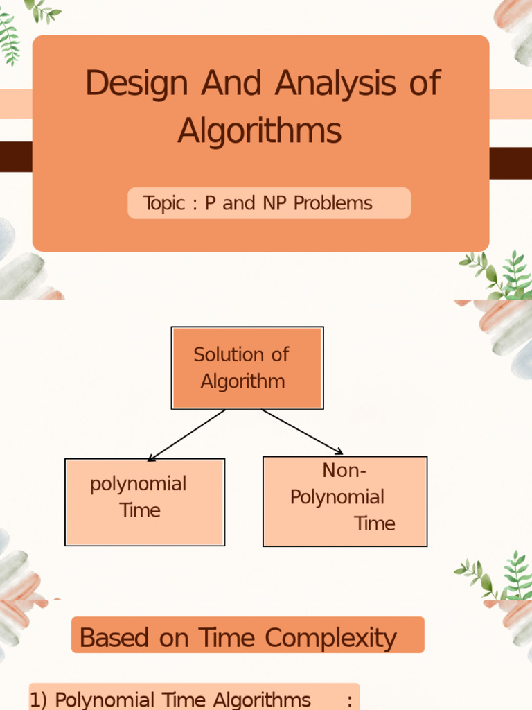 Design and Analysis of Algorithms: Topic: P and NP Problems | PDF
