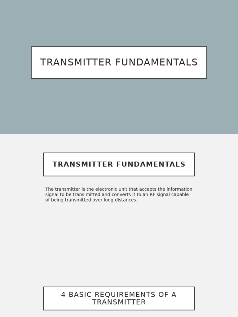 Transmitter Fundamentals Explained | PDF | Transmitter | Amplifier