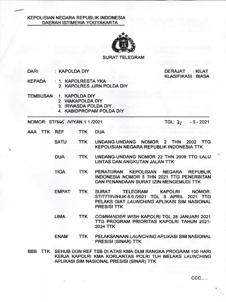 ST 365 TTG Kewajiban Petugas Satpas Sim | PDF