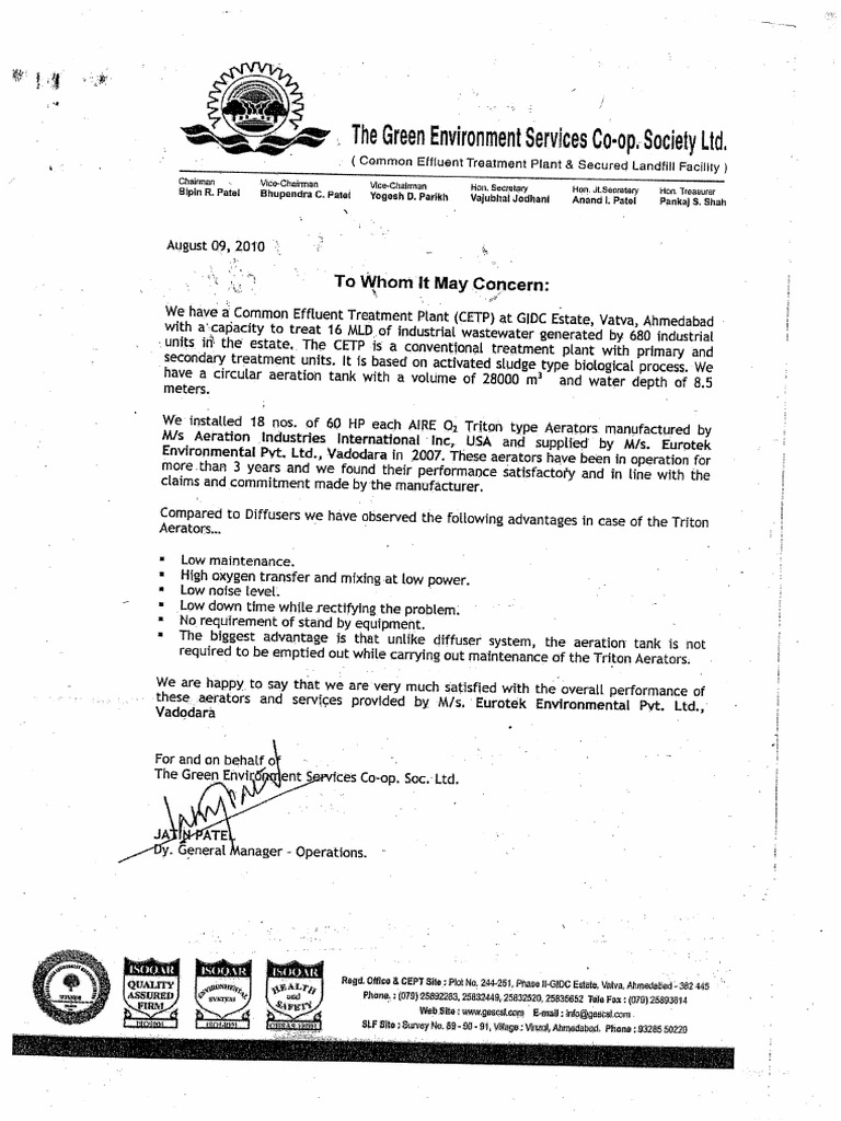 Green Performance Certificate | PDF