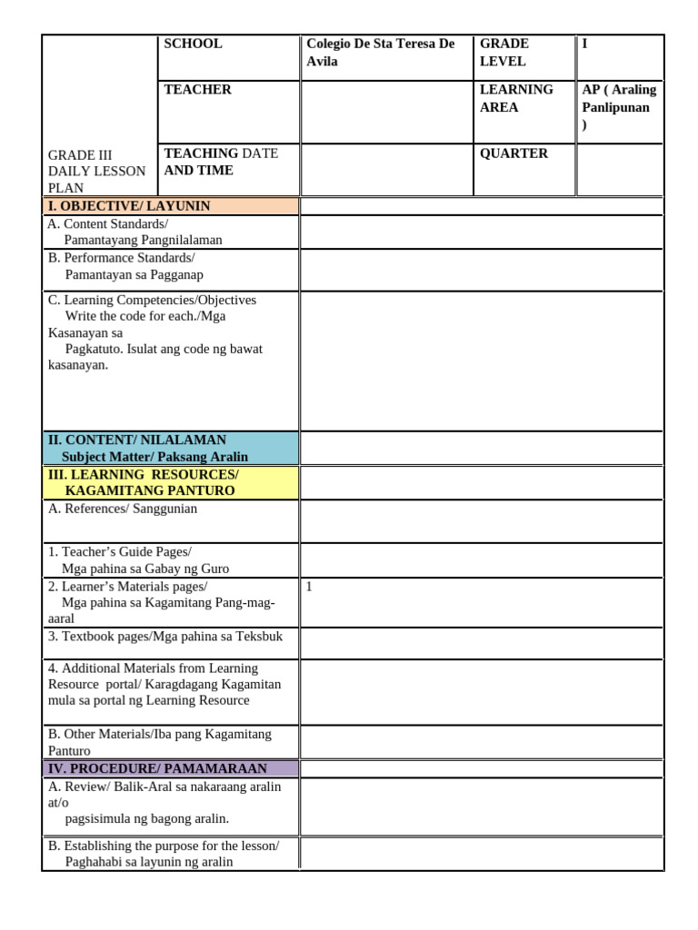 Lesson Plan SAmple | PDF