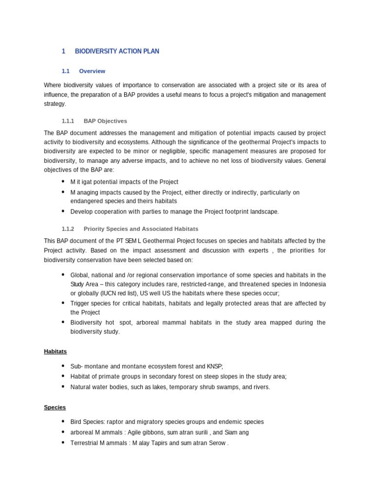 Biodiversity Action Plan1 | PDF
