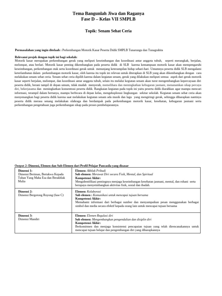 Draft Modul P5 Senam Sehat Ceria-1 | PDF