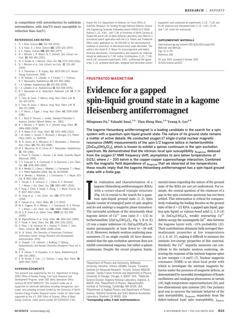 Herbertsmithite | PDF | Applied And Interdisciplinary Physics ...