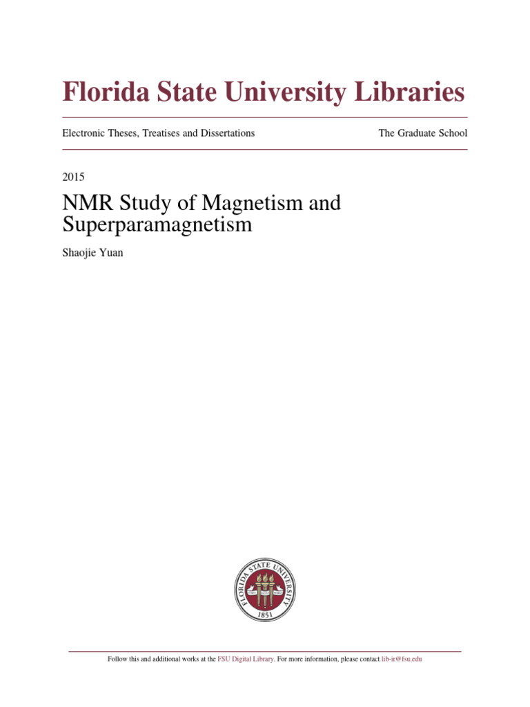 NMR Thesis | PDF | Ferromagnetism | Atomic Orbital
