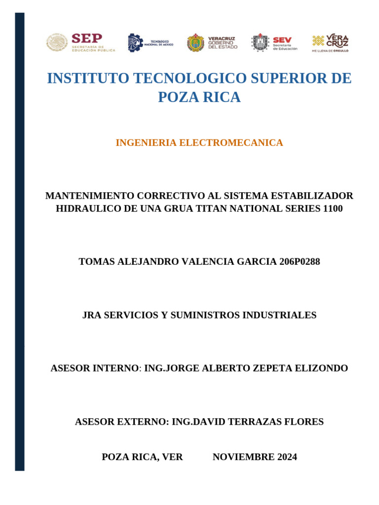 Proyecto de Residencia Profesional | PDF | Grúa (máquina) | Business