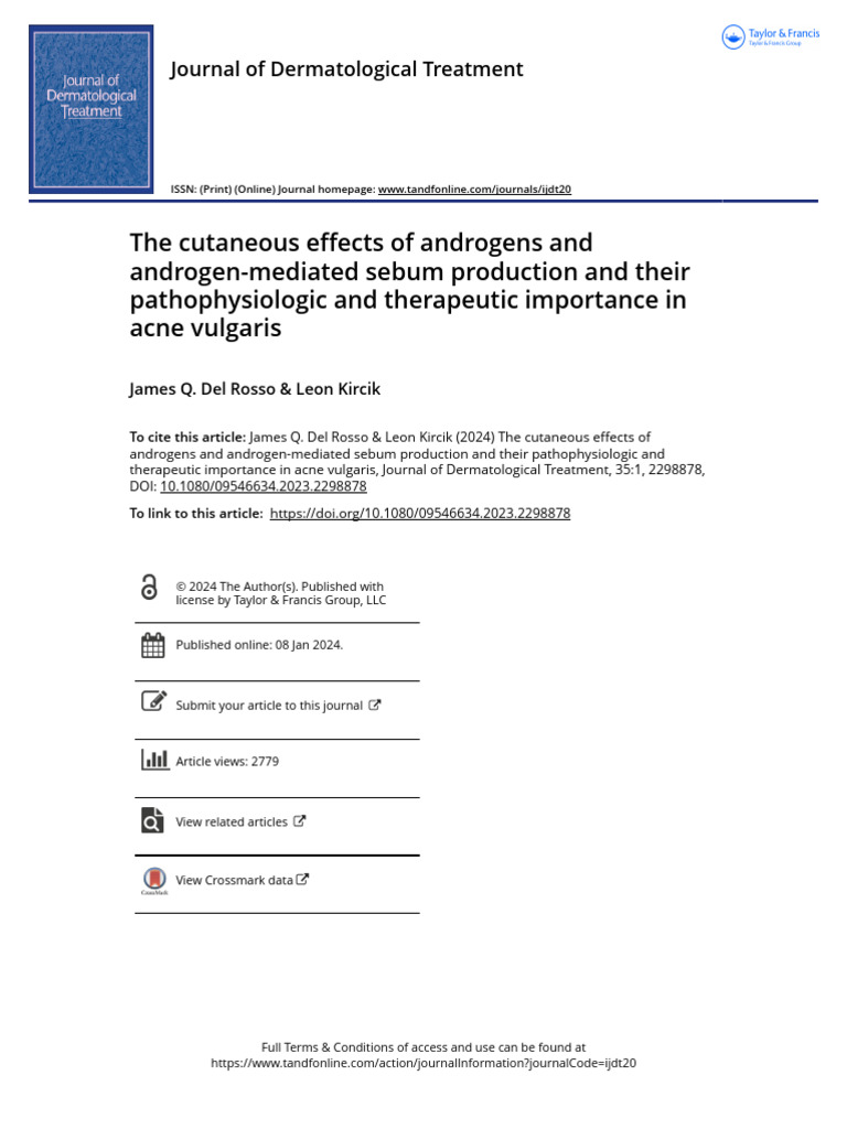 The Cutaneous Effects of Androgens and Androgen-Mediated Sebum ...