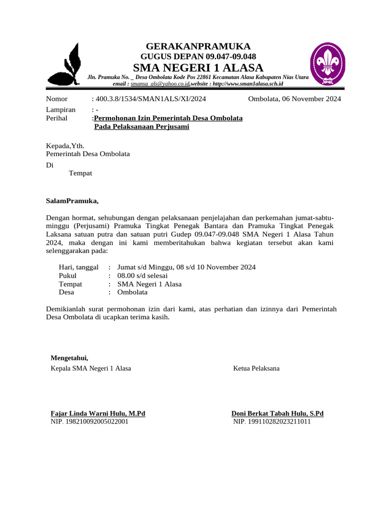 Surat Izin Pemdes | PDF