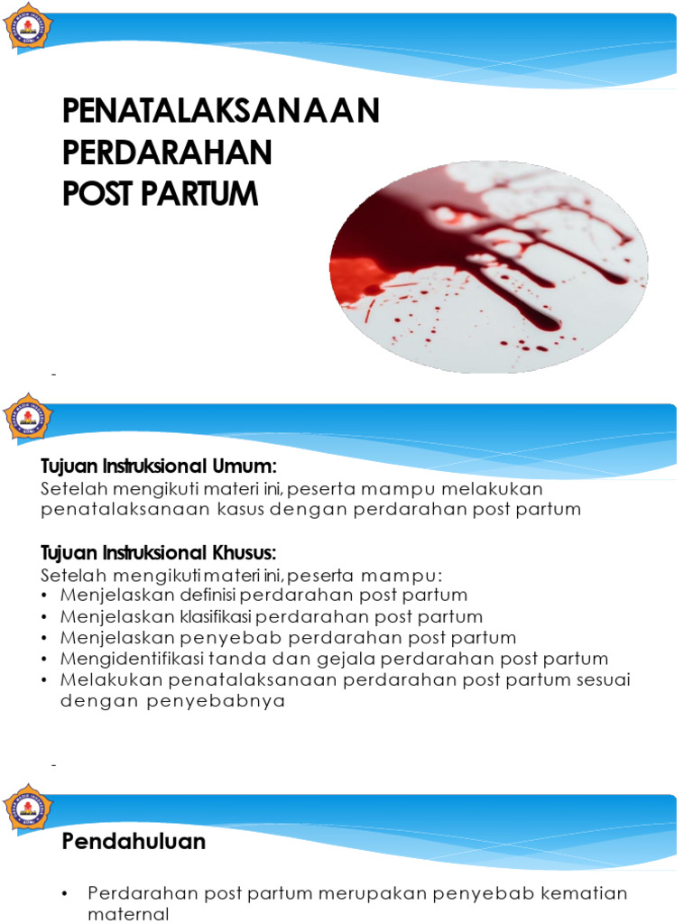 Slide 7 Penatalaksanaan Pendarahan Post Partum | PDF