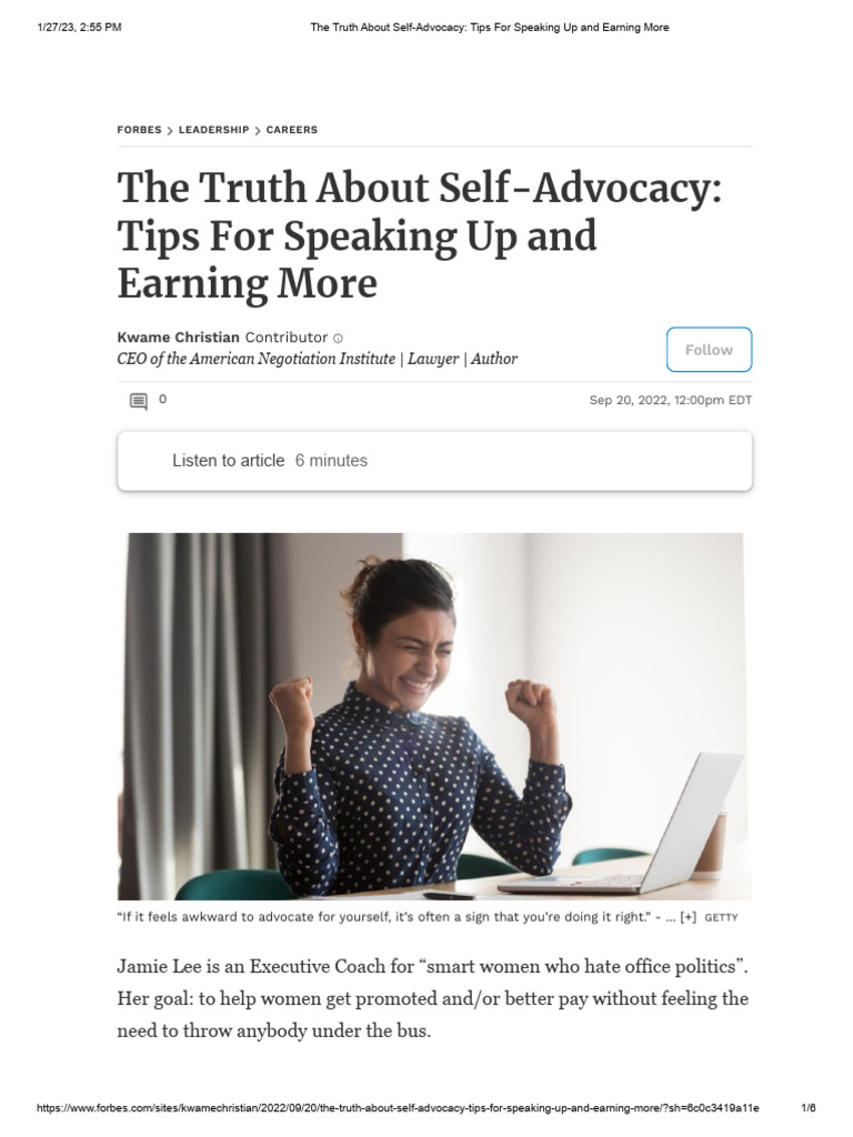 The+Truth+About+Self Advocacy +Tips+for+Speaking+Up+and+Earning+More ...