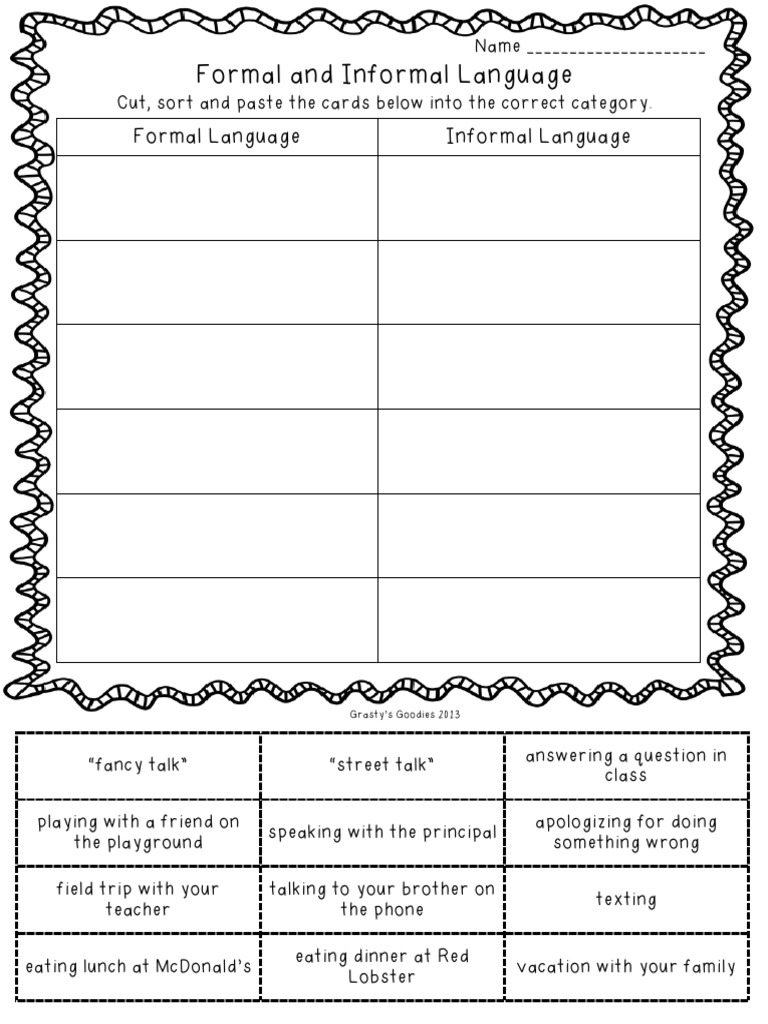 Formal Language Informal Language | PDF