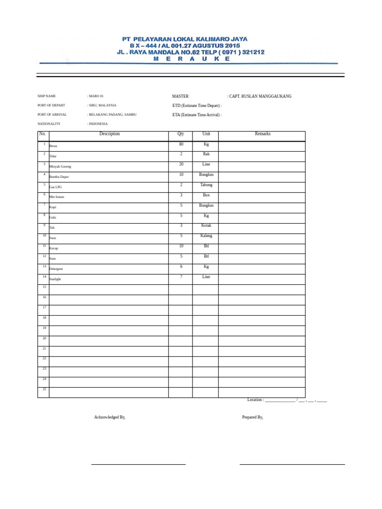 Nil List - Maro 01 | PDF